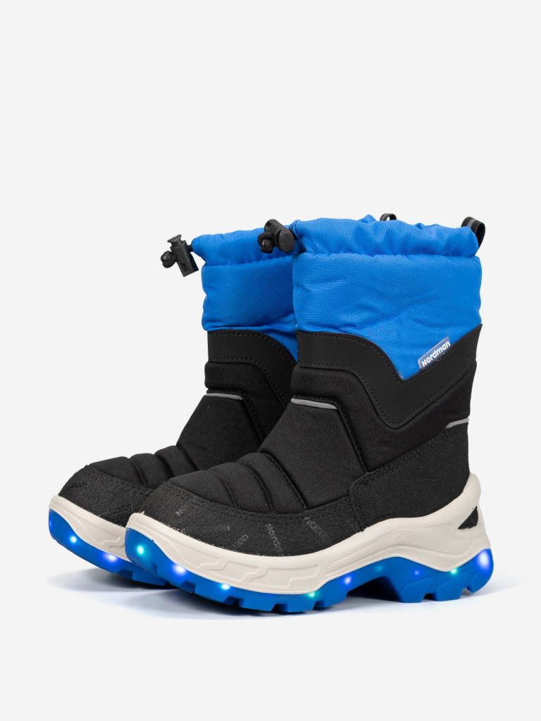 Сапоги утепленные детские Nordman T-Rex Led синий цвет — купить недорого по цене 169.30 руб в ...