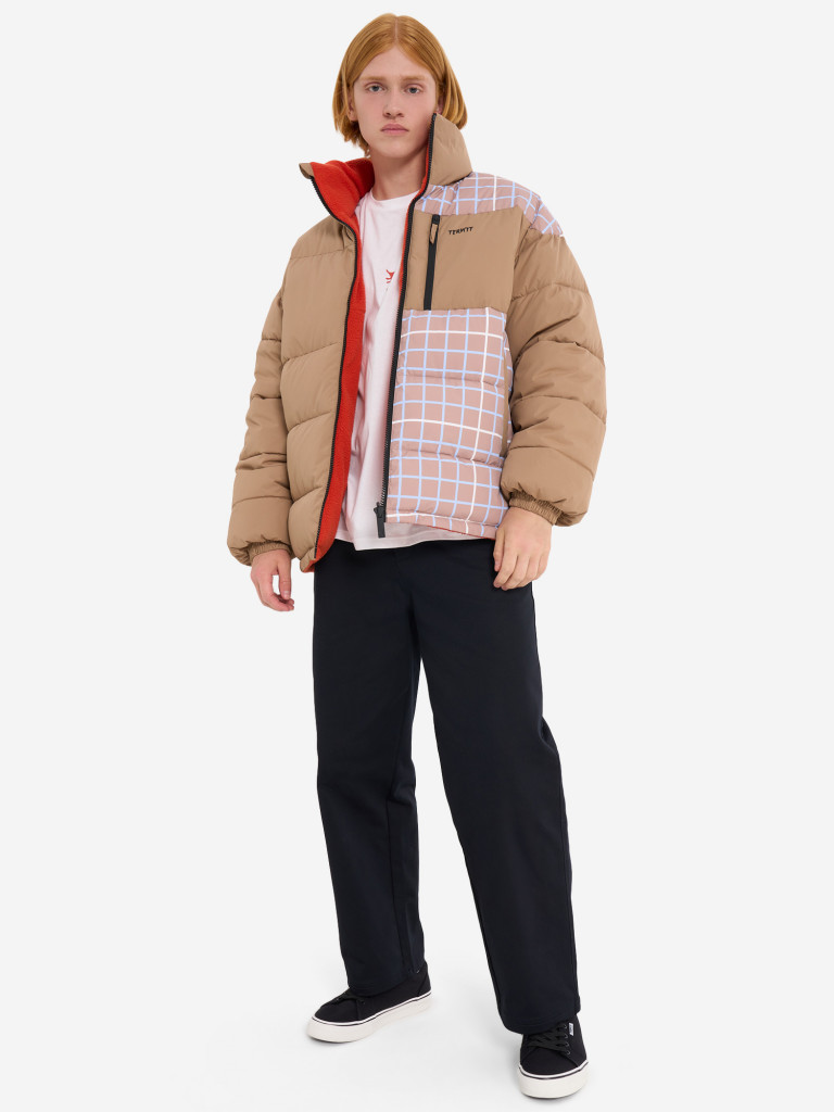 Пуховик двусторонний мужской Termit бежевый/красный цвет — купить по цене 154 руб со скидкой 60 ...