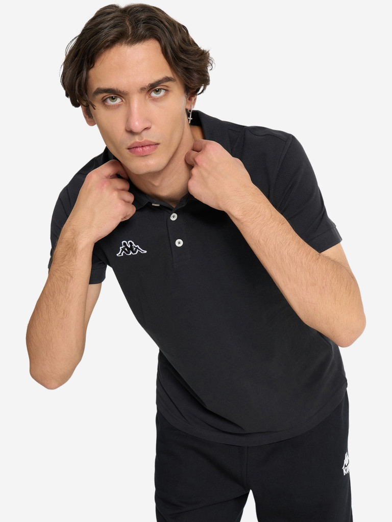 Поло мужское Kappa черный цвет — купить недорого по цене 48.30 руб со скидкой 40 % в интернет ...