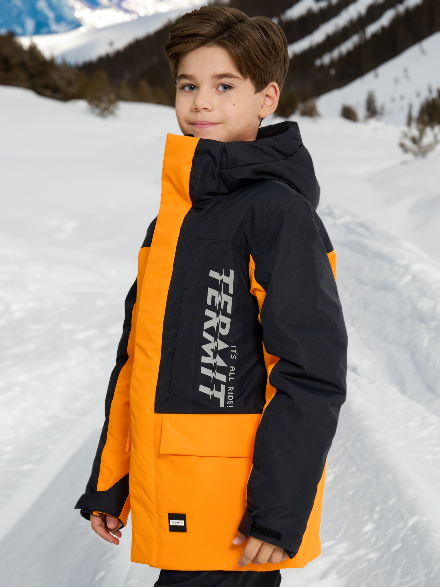 Куртка сноубордическая для мальчиков Termit оранжевый/черный цвет — купить по цене 140.70 руб со ...