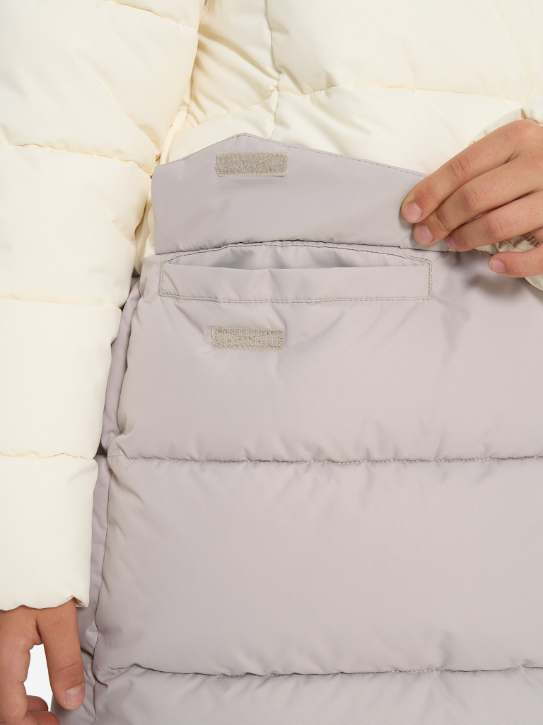 Пуховик для девочек Outventure белый/серый цвет — купить недорого по ...