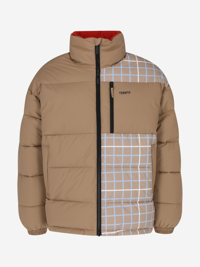 Пуховик двусторонний мужской Termit бежевый/красный цвет — купить по цене 231 руб со скидкой 40 ...