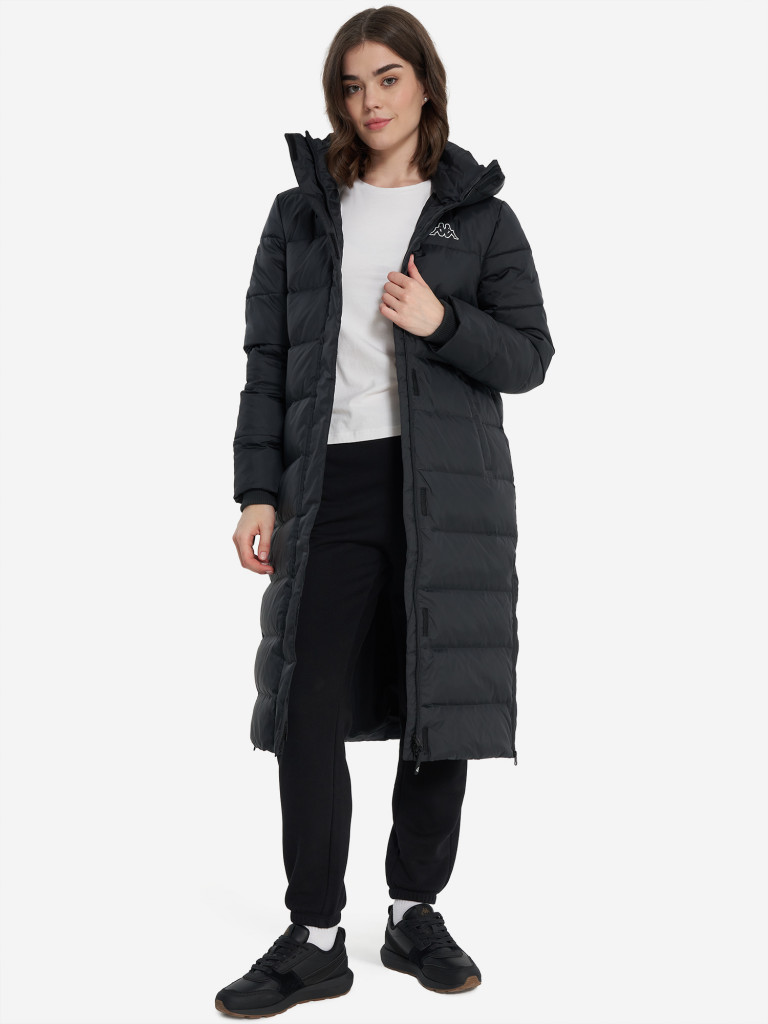 Пальто пуховое женское Kappa Emovere черный цвет — купить по цене 550.80 руб со скидкой 10 % в ...