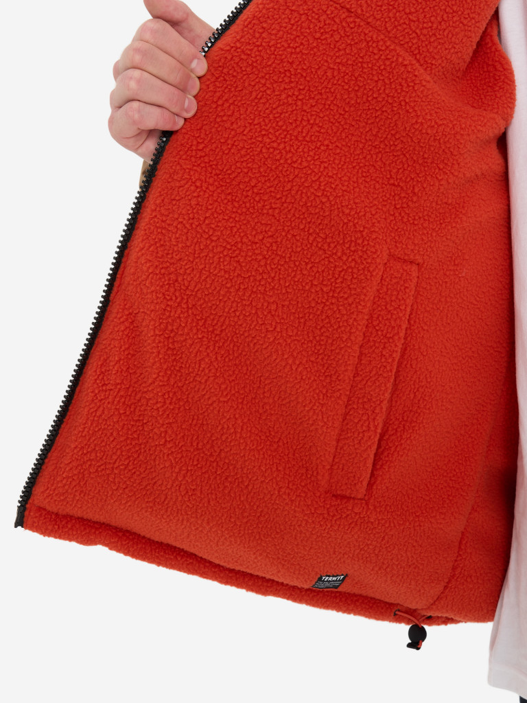 Пуховик двусторонний мужской Termit бежевый/красный цвет — купить по цене 231 руб со скидкой 40 ...