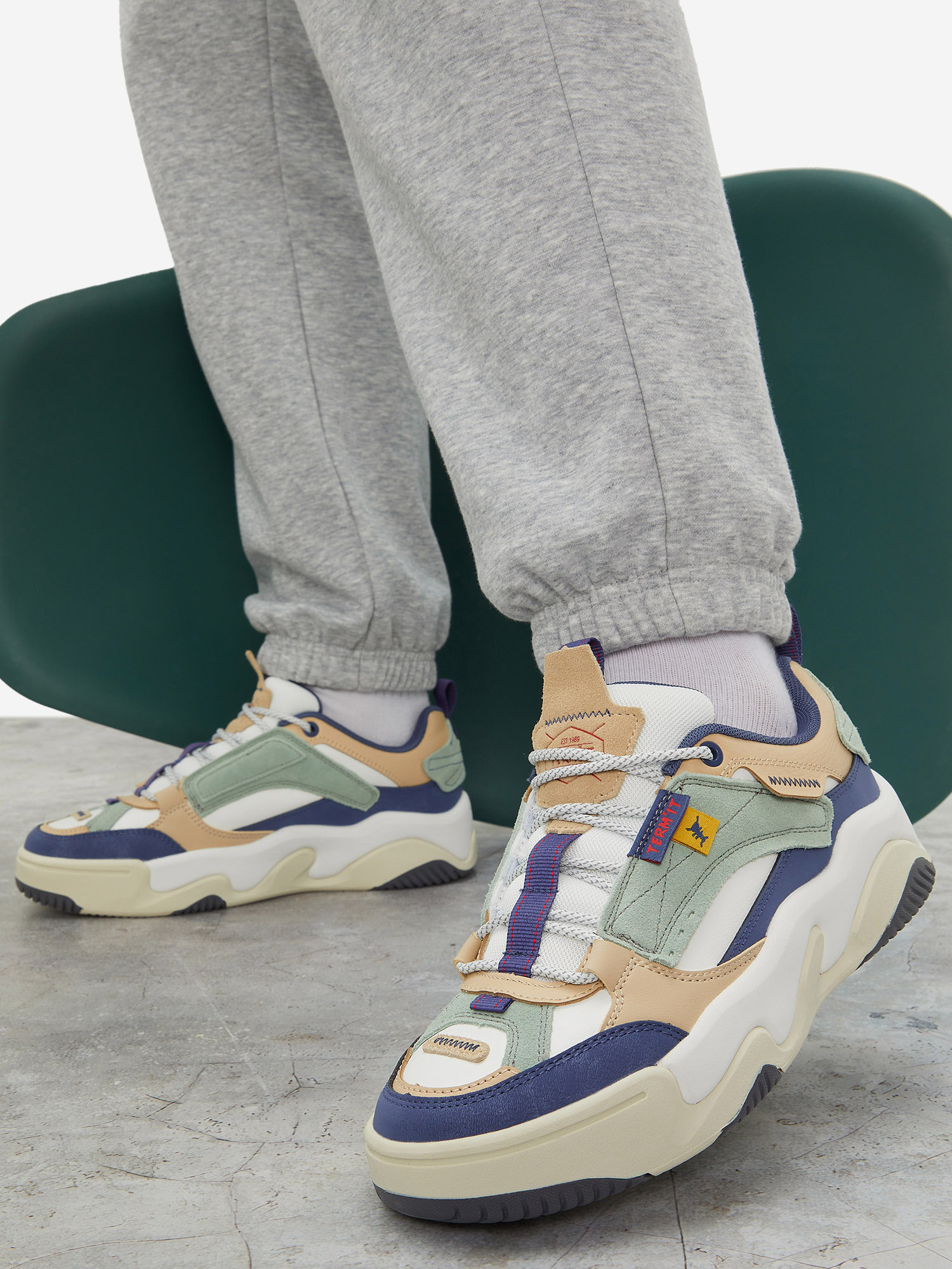 Кеды женские Termit Jumble Next CL синий/бежевый/белый/зеленый цвет — купить по цене 142.80 руб ...